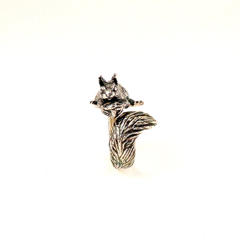 Silver Squirrel Ring Handmade Squirrel Wrap With Nut Ring - Etsy