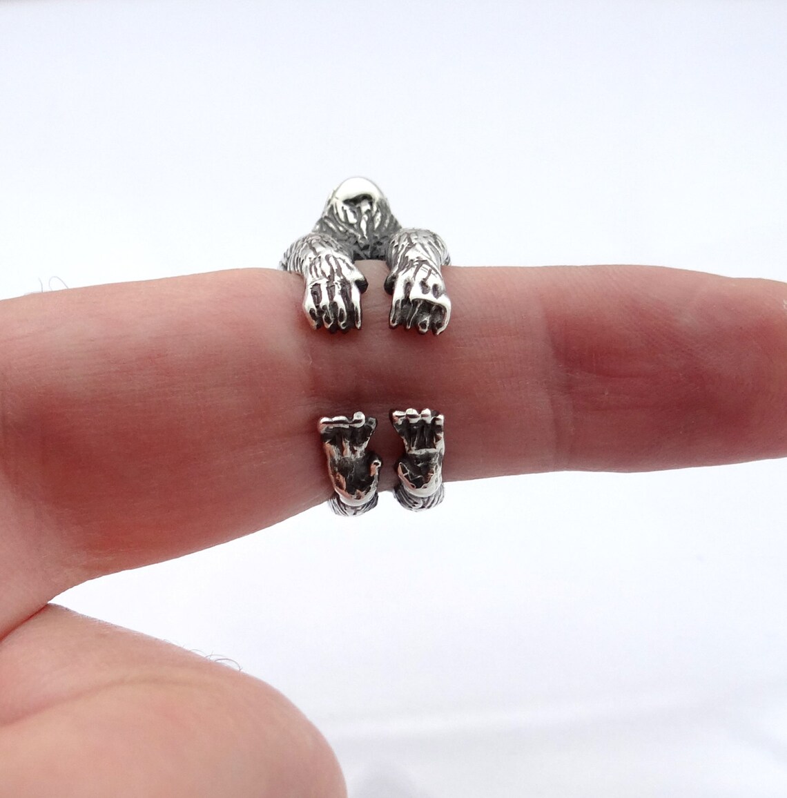 Silver Gorilla Ring Silver Ring Sterling Silver Ring Ape - Etsy