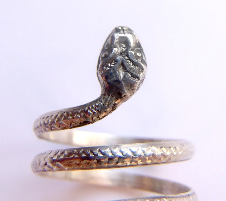Silver Snake Ring Snake Jewelry Snake Wrap Ring Animal - Etsy