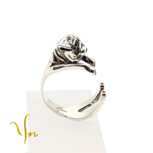 Silver Pug Ring, Sterling Silver Dog Ring, Pug Jewelry, Pug Dog ...