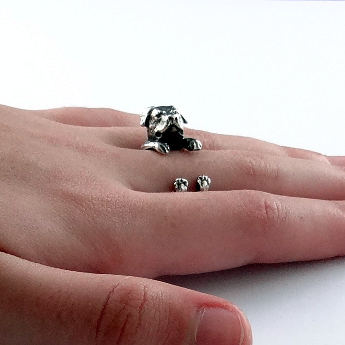 Silver Rottweiler Ring Sterling Silver Dog Ring Dog Wrap - Etsy