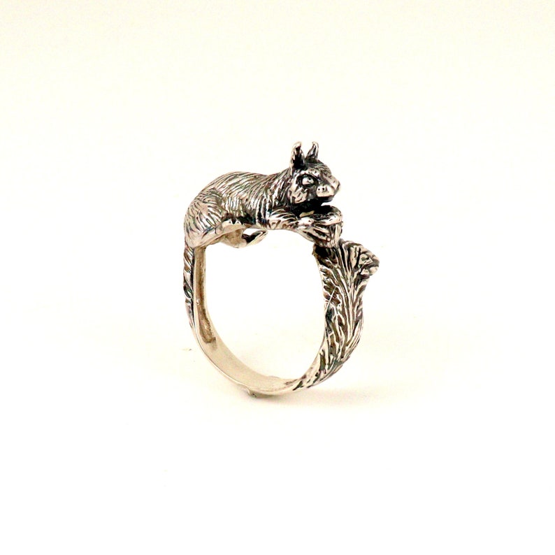 Silver Squirrel Ring Handmade Squirrel Wrap With Nut Ring - Etsy