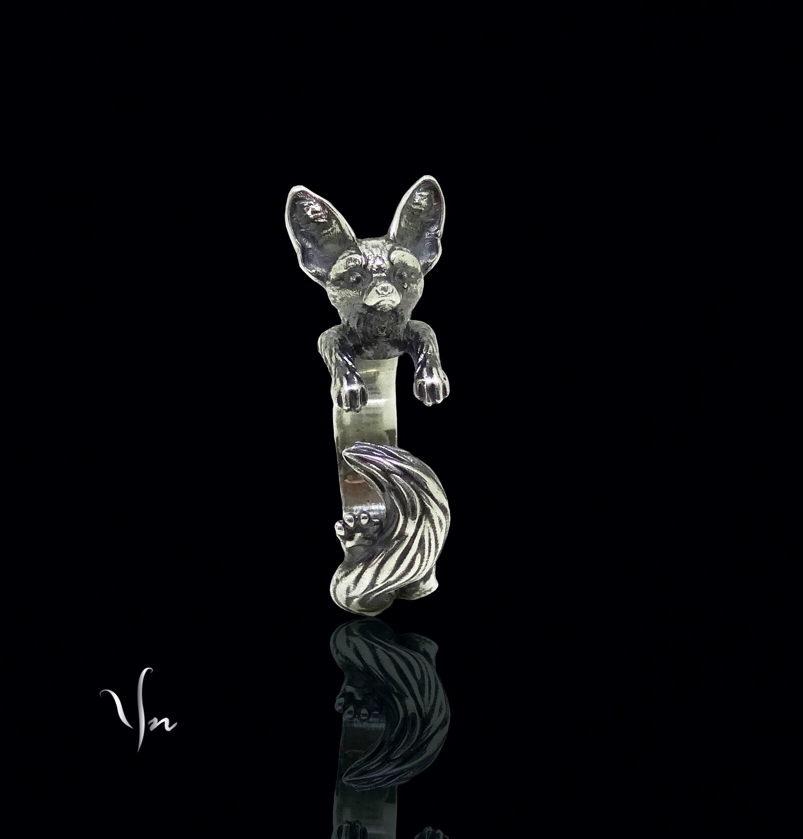 Fennec Fox Ring in Sterling Silver Silver Fox Ring - Etsy