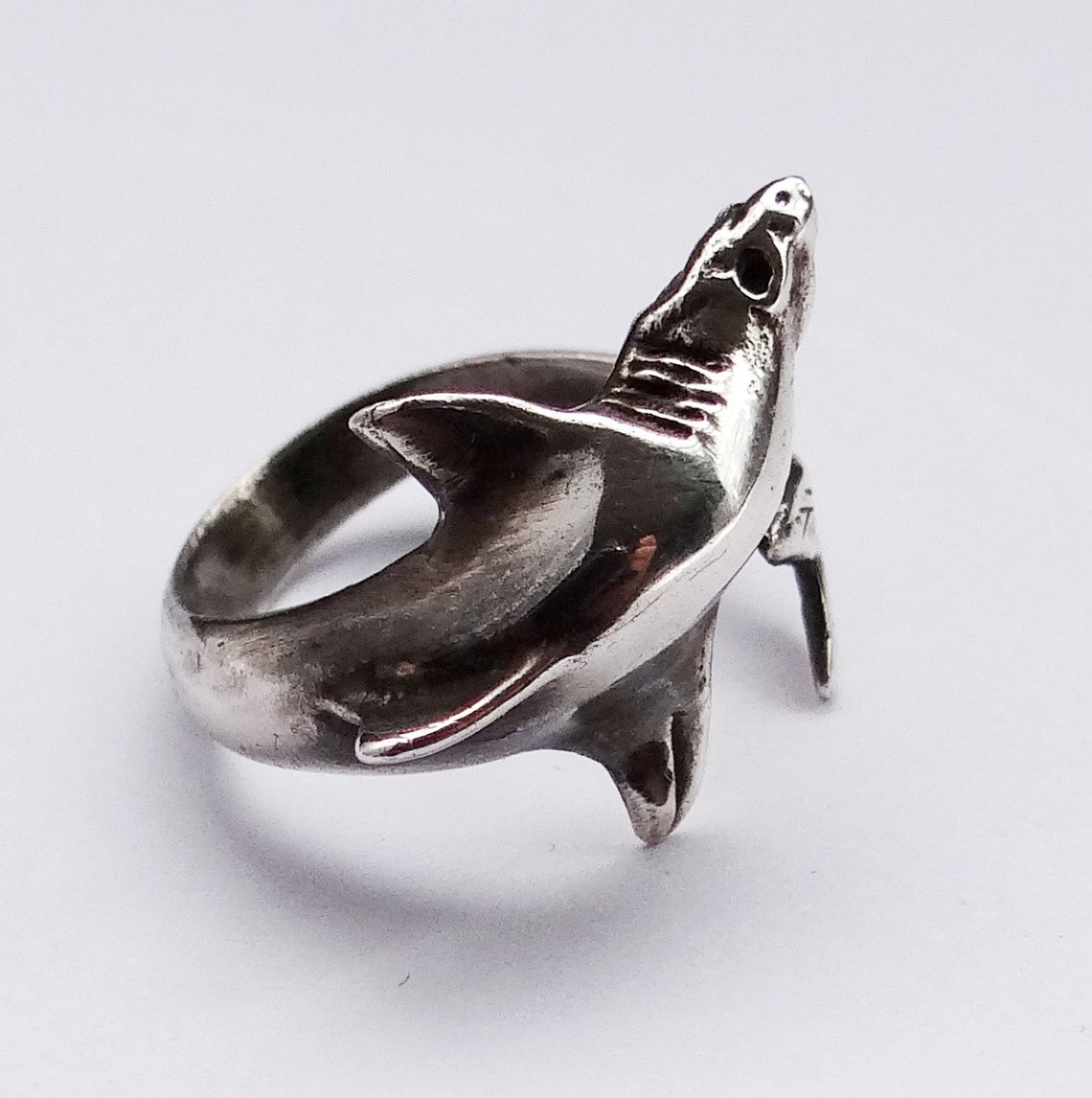 Sterling Silver Ring Shark Ring Nautical Nautical Ring - Etsy