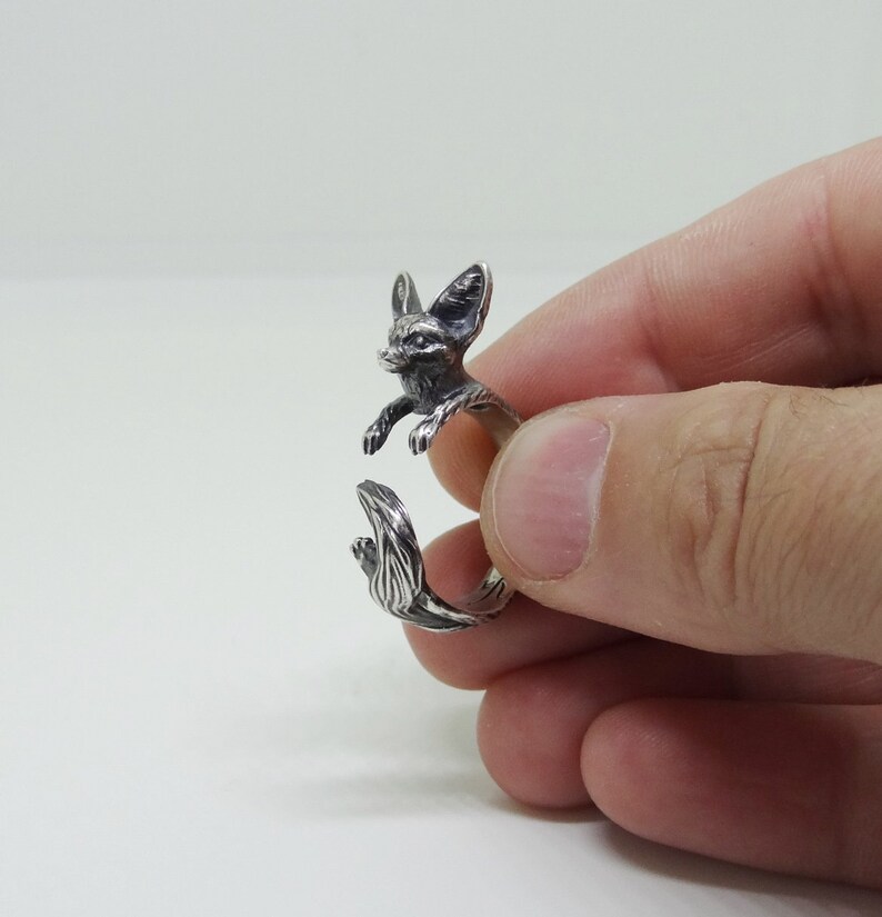 Fennec Fox Ring in Sterling Silver Silver Fox Ring | Etsy