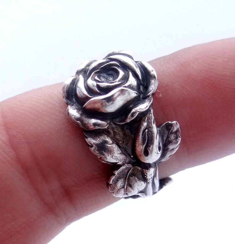 Spoon Ring Tea Rose Spoon Jewelry Flower Silver Rings - Etsy