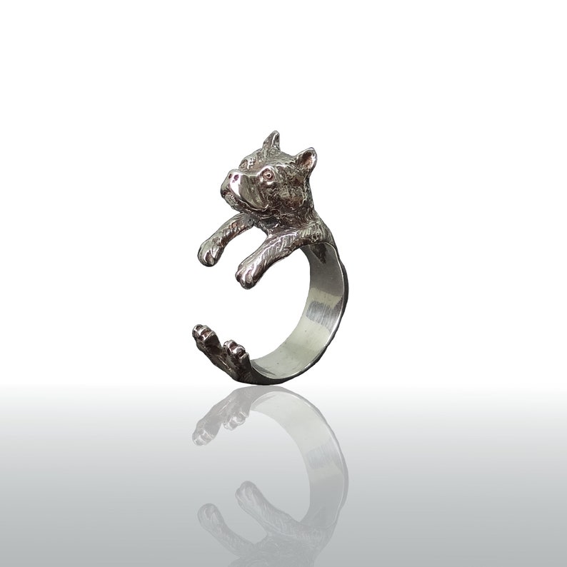 Pitbull Ring in Sterling Silver Silver Pit Bull Ring Pitbull - Etsy