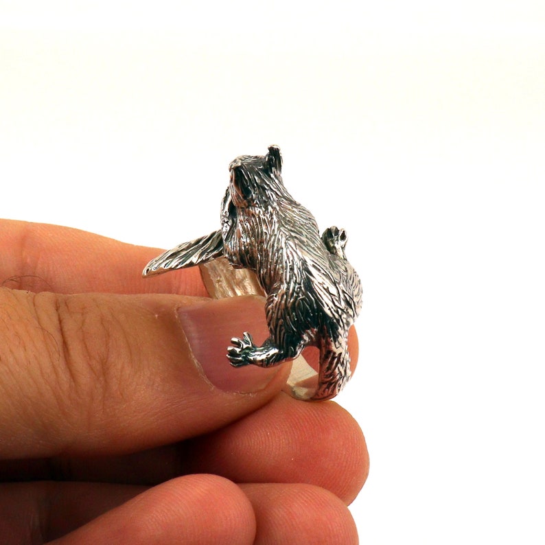 Silver Squirrel Ring Handmade Squirrel Wrap With Nut Ring - Etsy