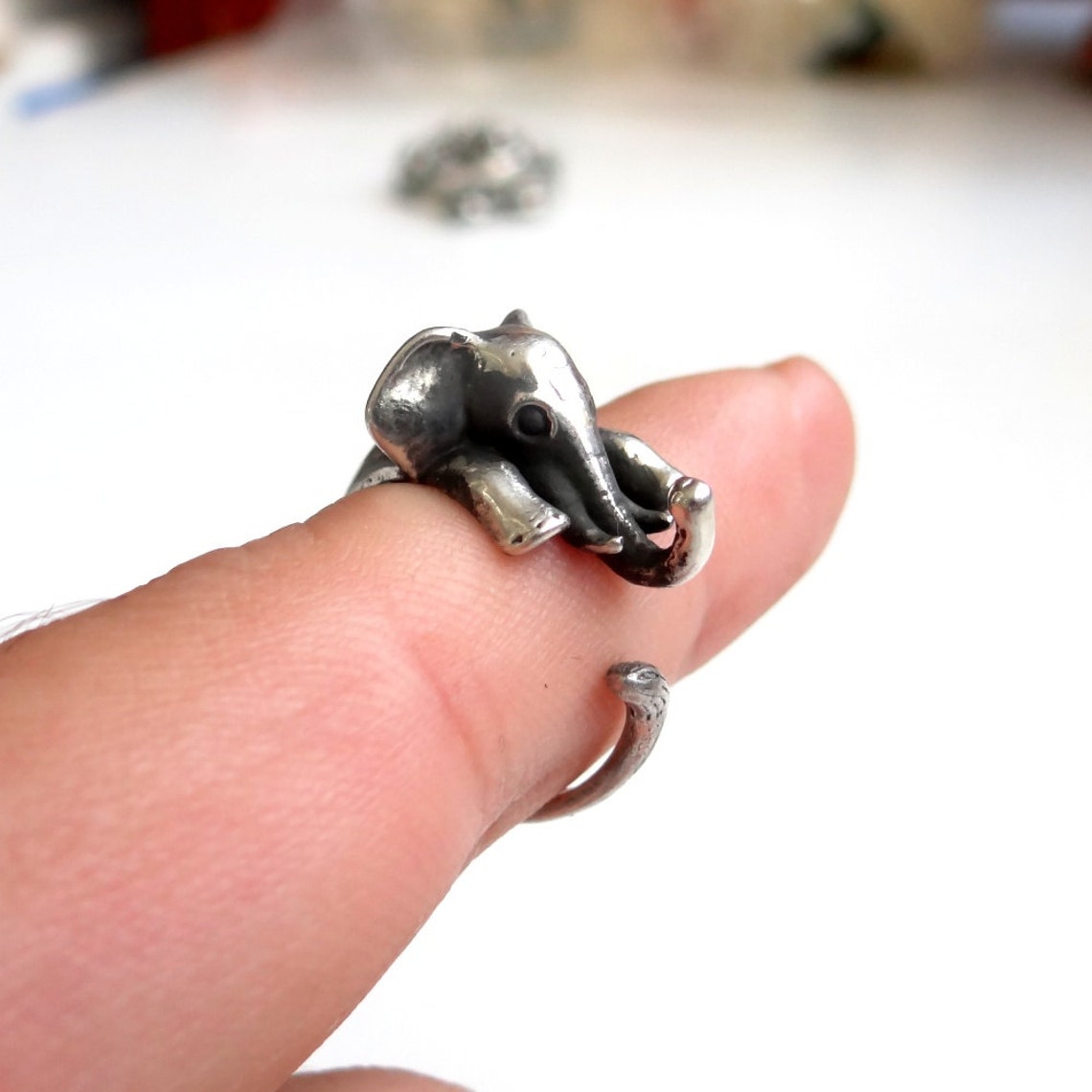 Elephant Ring Elephant Jewelry Elephant Ring Sterling | Etsy