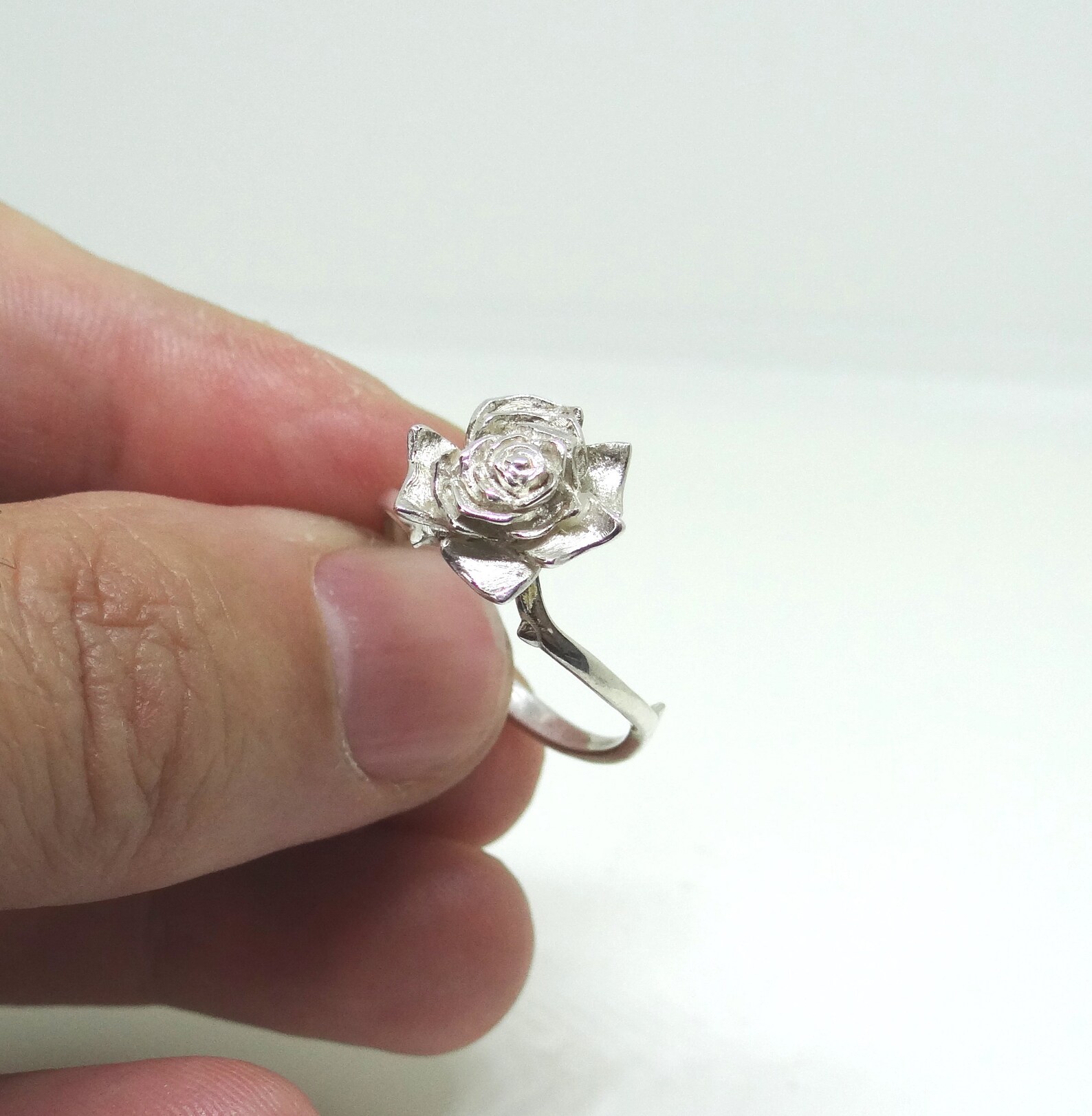 Sterling Silver Rose Flower Ring Handmade Gift for Her - Etsy