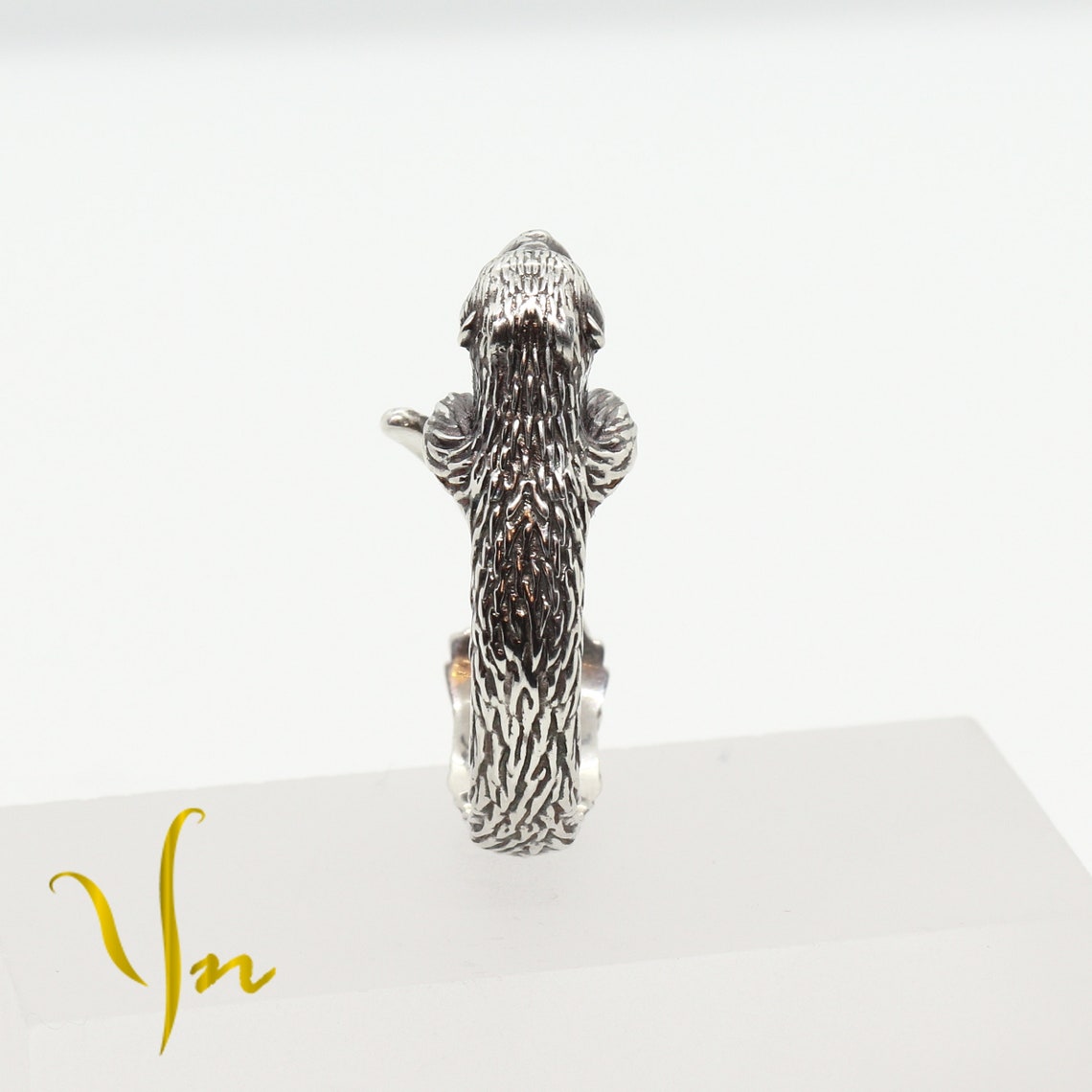 Handmade Silver Adjustable Otter Ring | Etsy