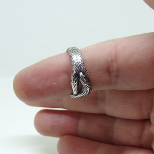 Fennec Fox Ring in Sterling Silver, Silver Fox Ring, Adjustable Animal ...