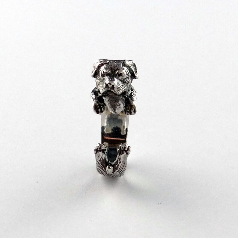 Silver Rottweiler Ring Sterling Silver Dog Ring Dog Wrap - Etsy