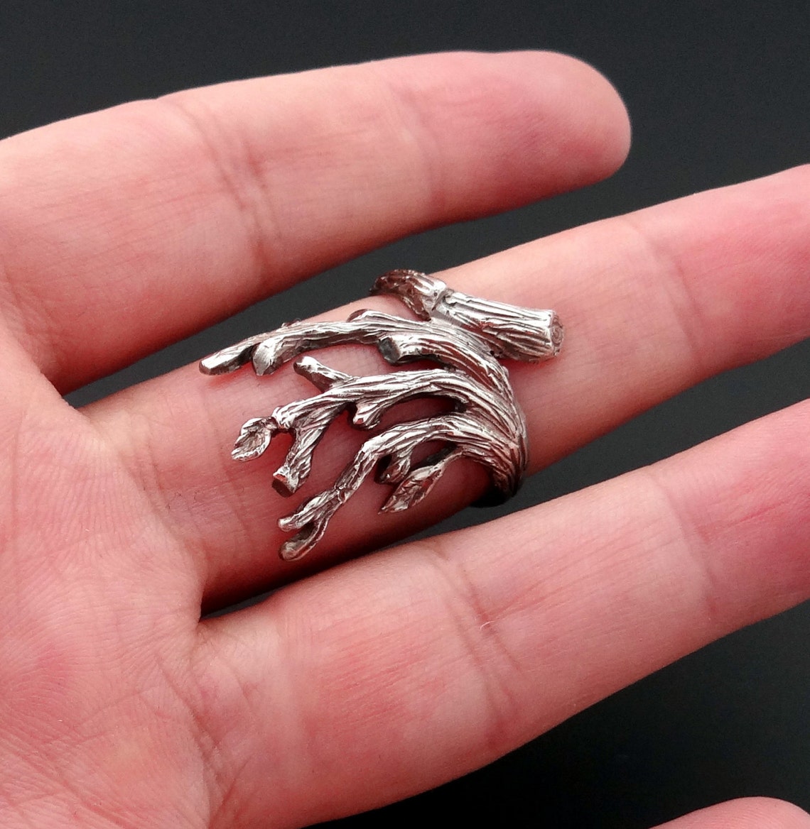 Branch Ring Branch Engagement Ring Sterling Silver Ring | Etsy