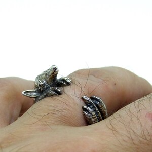 Sterling Silver Anteater Ring, Antbear Ring, Silver Animal Ring, Animal ...