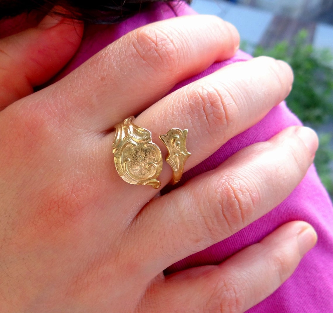 Gold Ring Gold Plated Ring Sterling Silver Ring Spoon Ring | Etsy