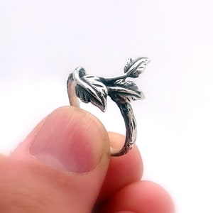 Leaf Ring, Sterling Silver Ring, Leaf Ring Silver, Silver Rings - Etsy
