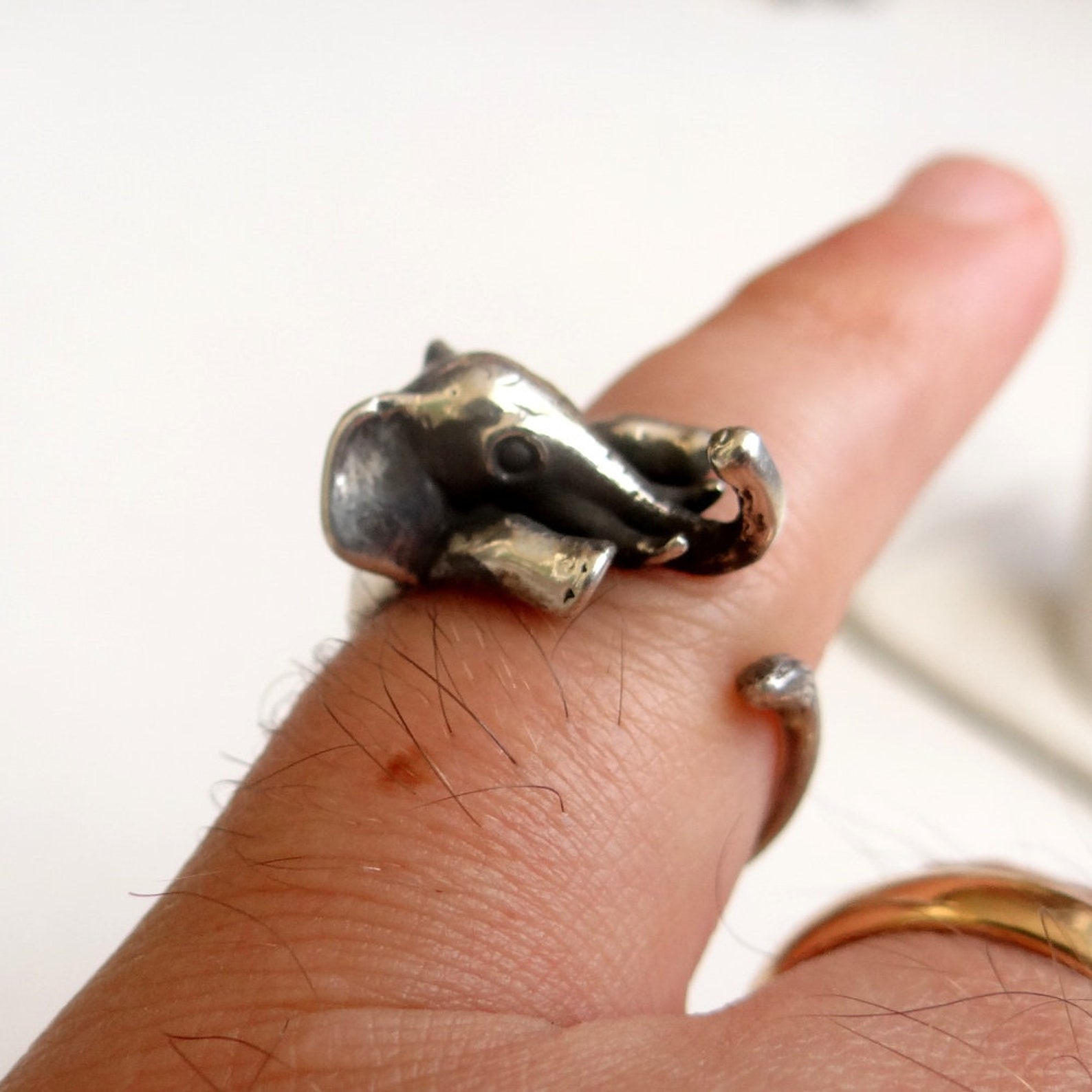 Elephant Ring in Sterling Silver. Silver Elephant Ring. | Etsy