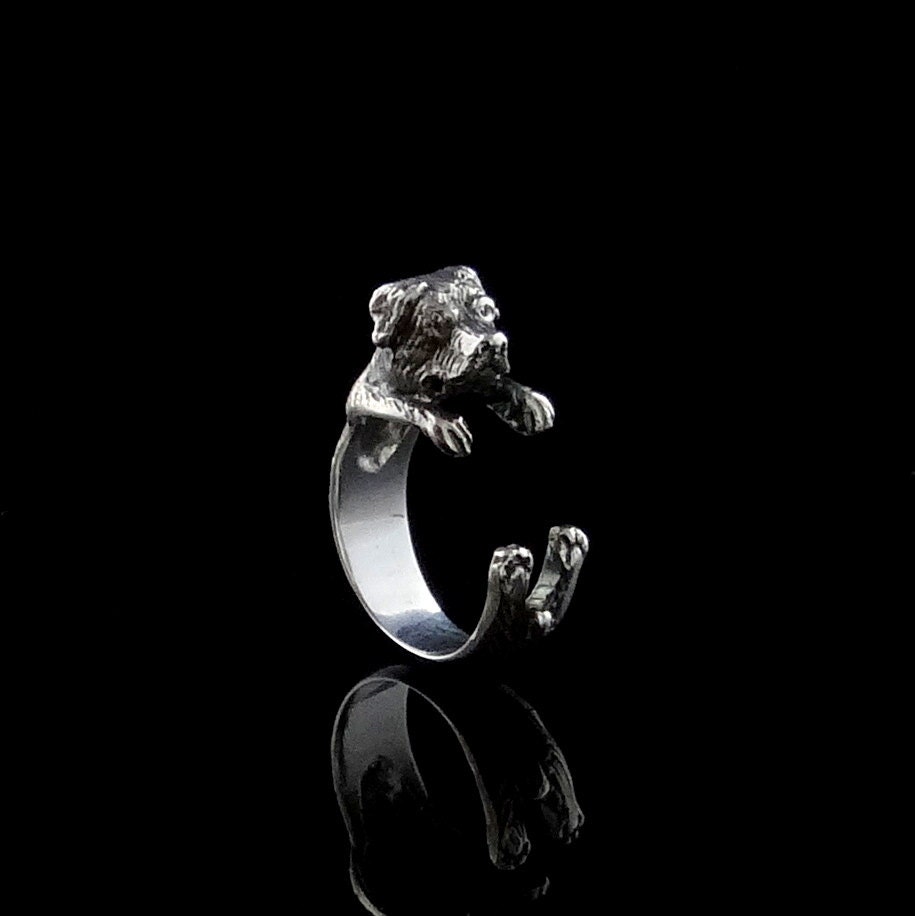 Silver Rottweiler Ring Sterling Silver Dog Ring Dog Wrap | Etsy