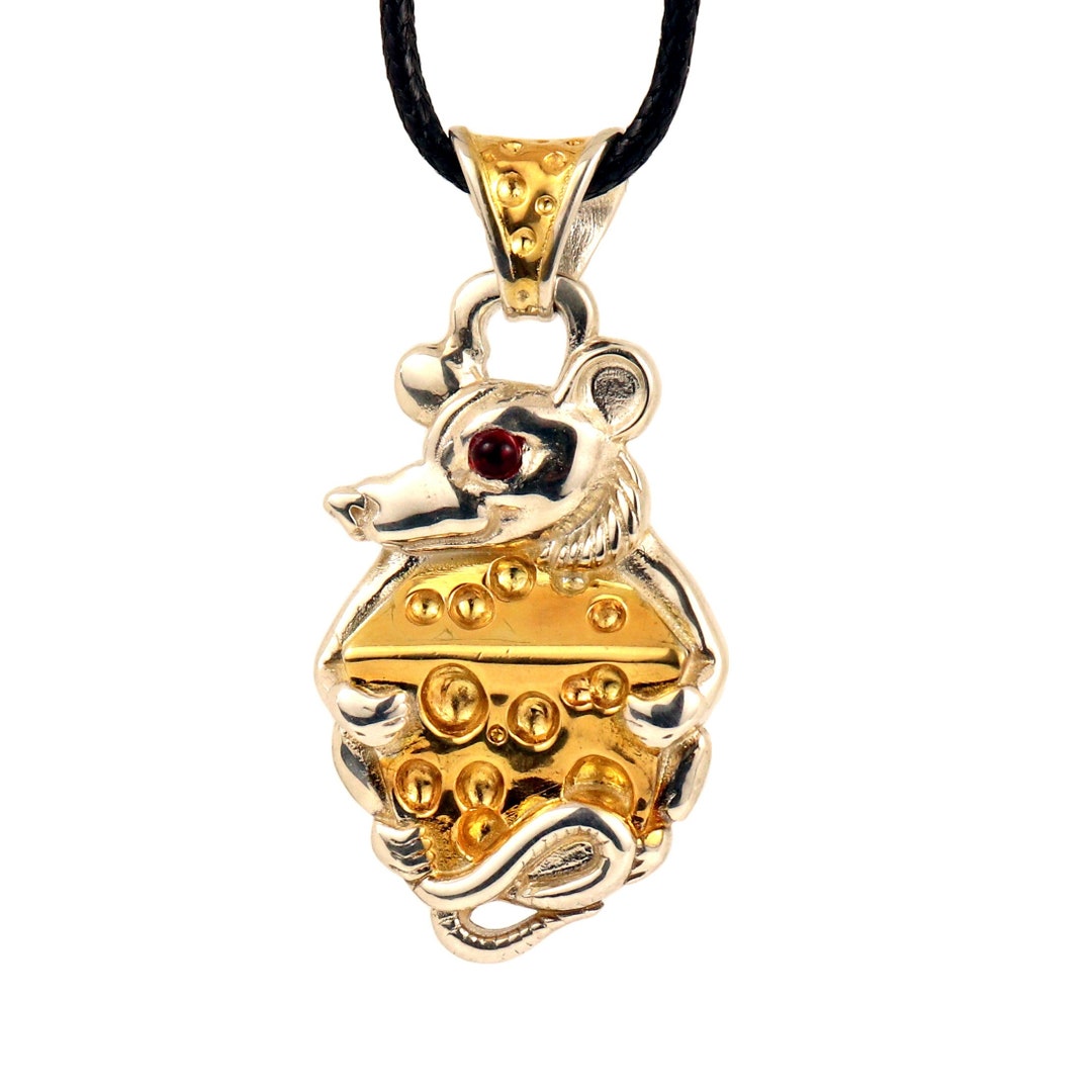 Mouse Pendant With Garnet Stone, Total Weight 13gr, Height 40mm, Width ...