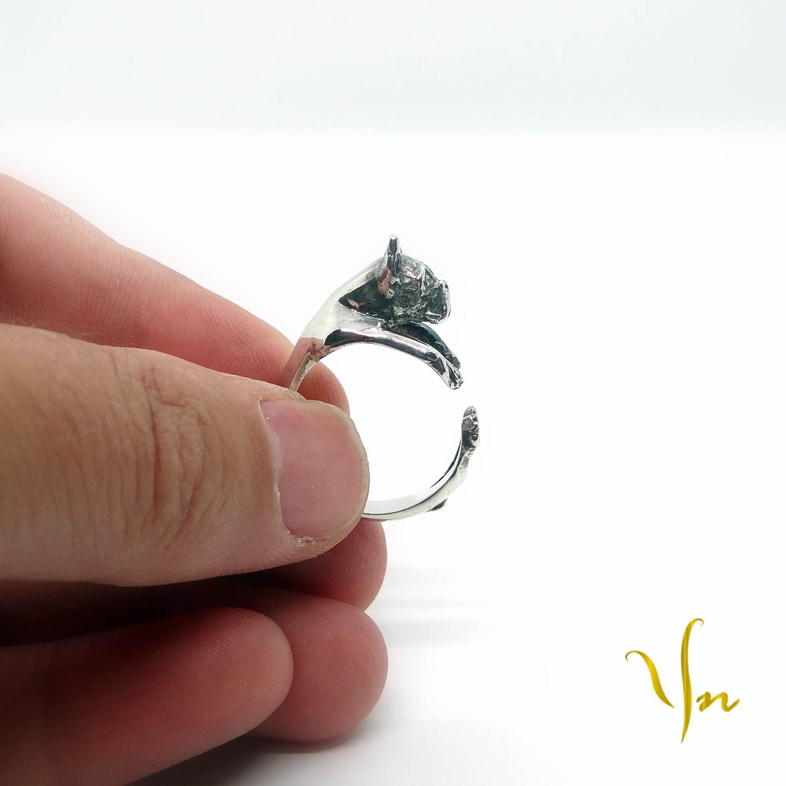 Boxer Dog Ring Sterling Silver Dog Ring Wrap Ring Adjustable - Etsy