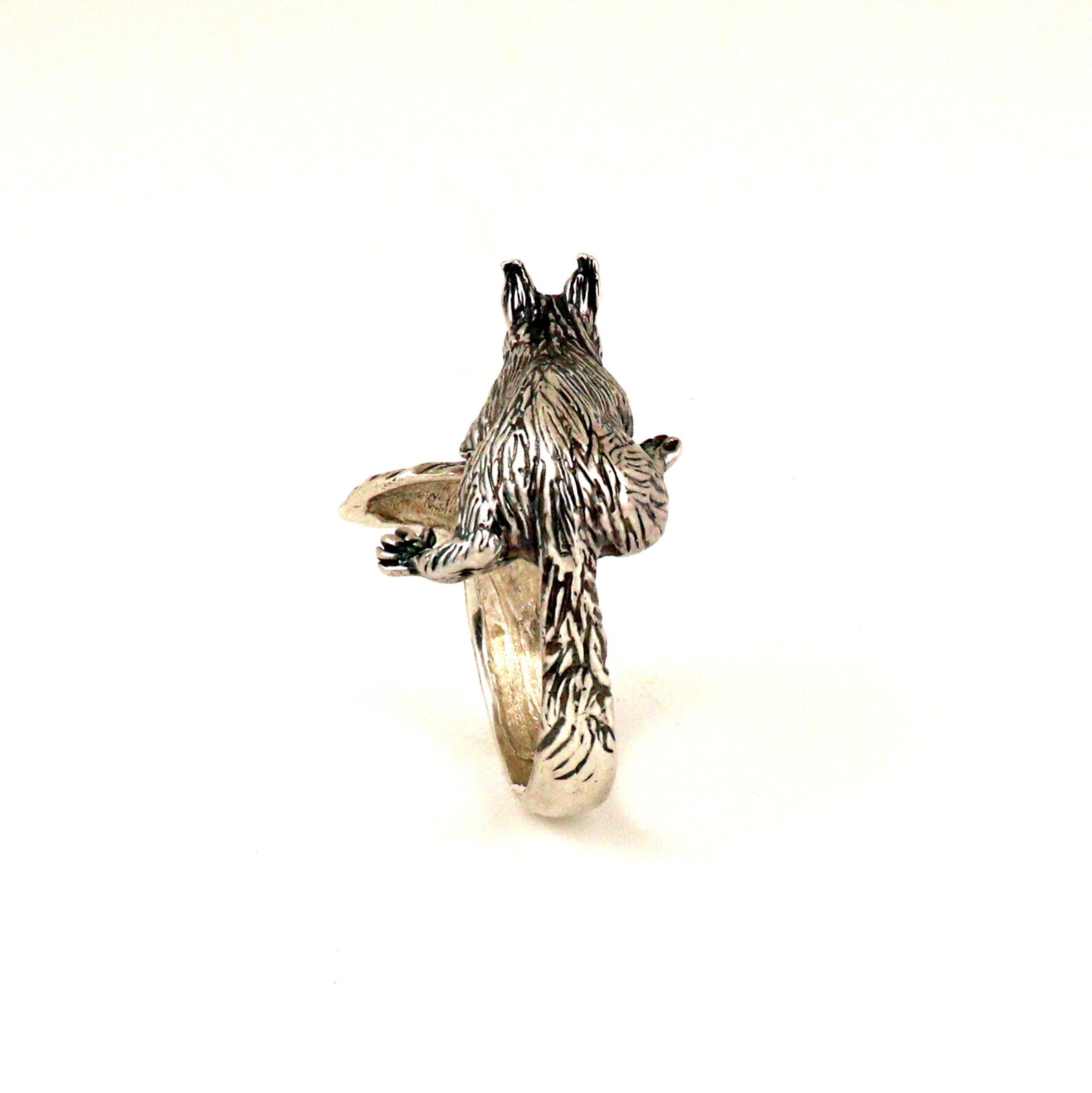 Silver Squirrel Ring Handmade Squirrel Wrap With Nut Ring - Etsy