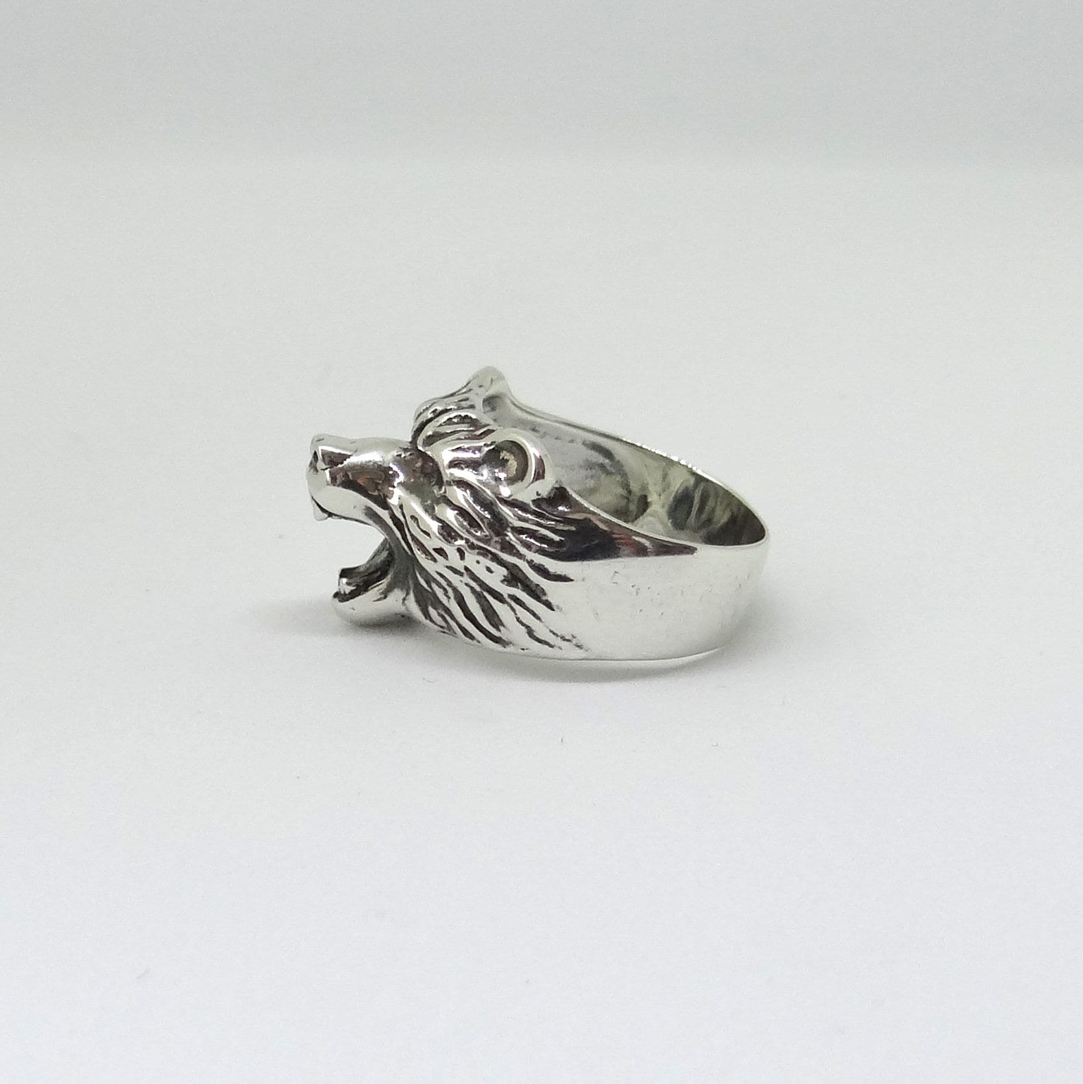 Bear Ring Sterling Silver Ring Grizzly Bear Bear Jewelry | Etsy