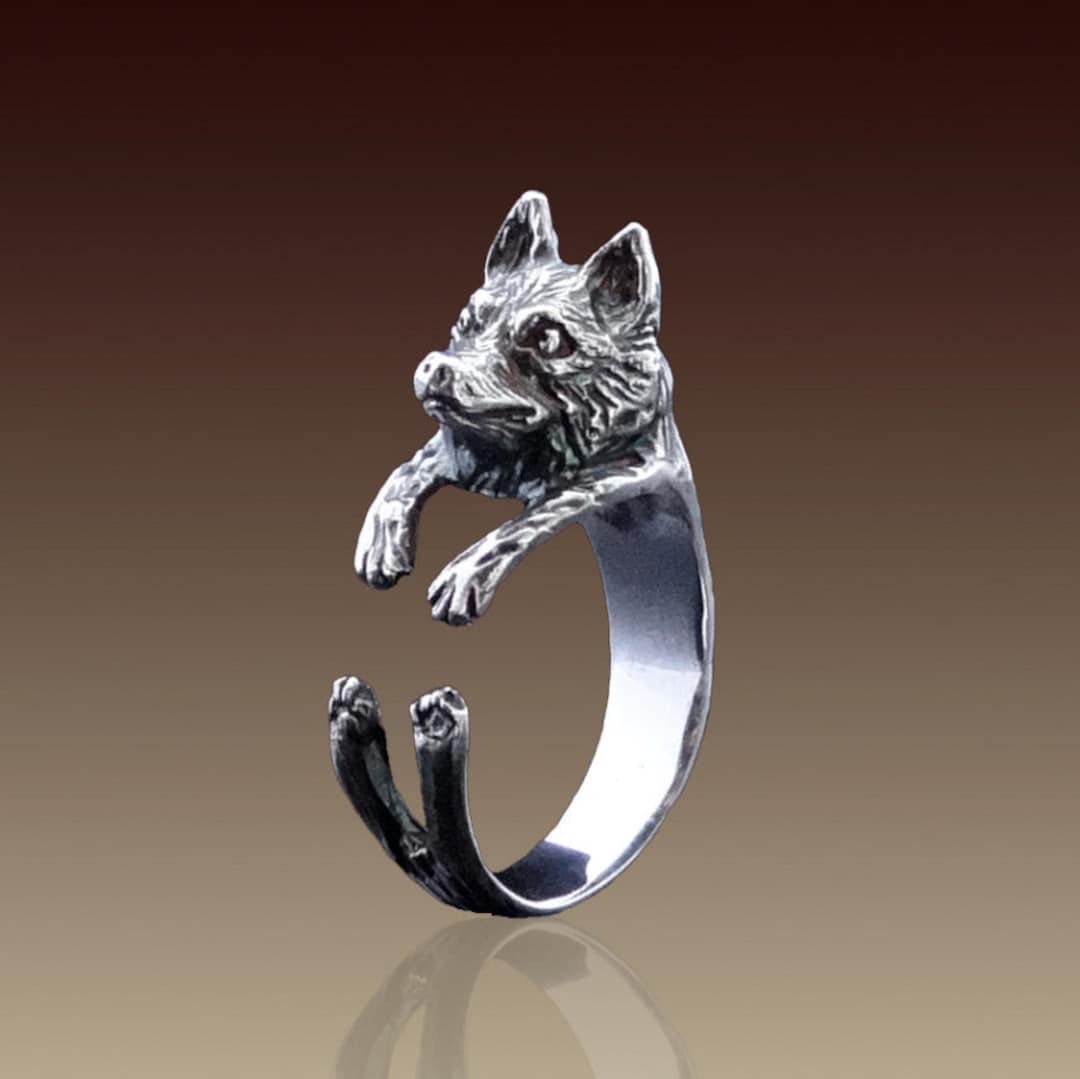 Siberian Husky Ring, Silver Husky Dog, Sterling Silver Ring, Animal ...