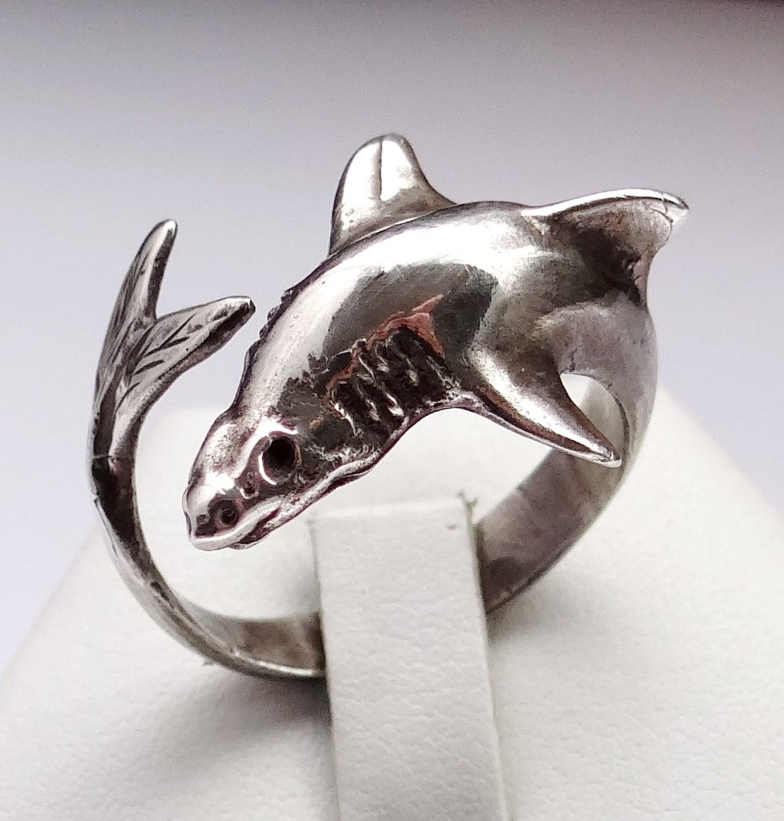 Shark Ring Sterling Silver Ring Fish Ring Nautical Ring | Etsy