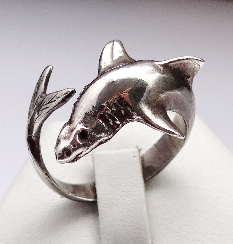 Sterling Silver Ring Shark Ring Nautical Nautical Ring - Etsy