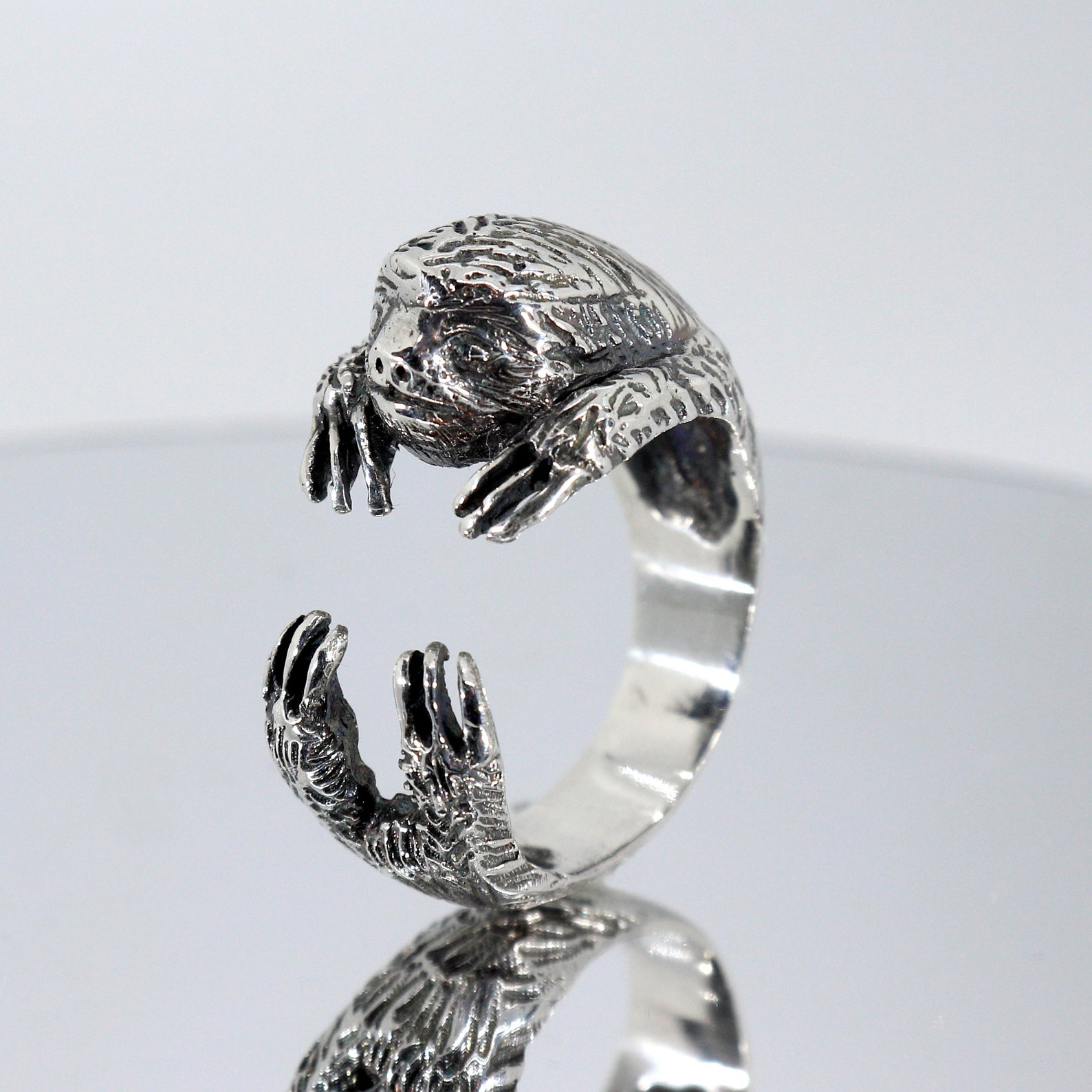 Sloth Ring Sterling Silver Ring Silver Sloth Jewelry Animal - Etsy
