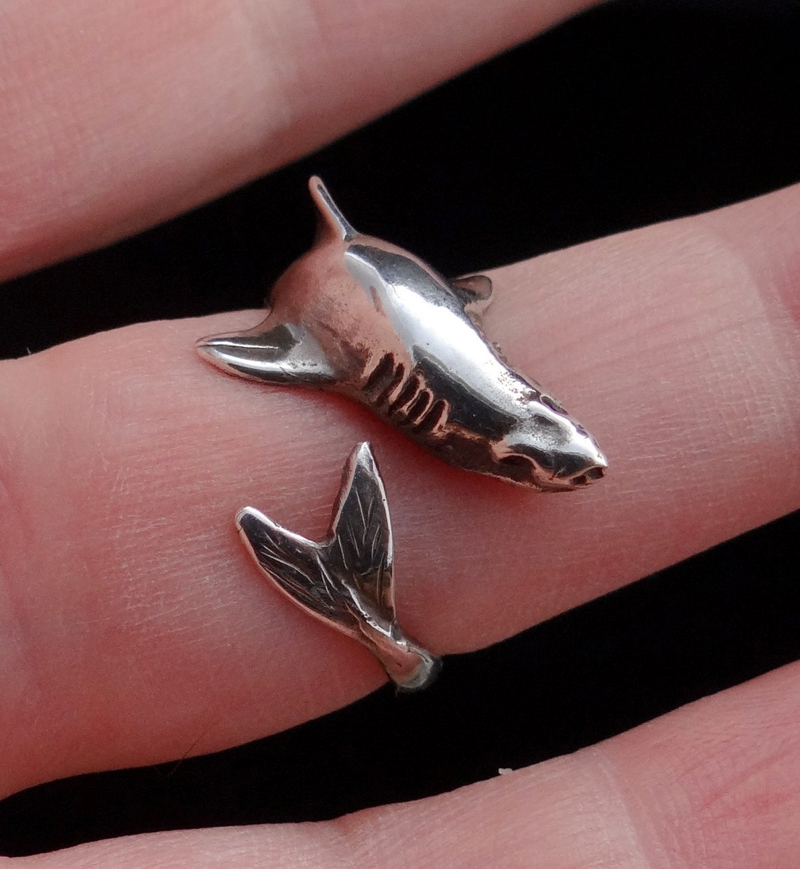 Sterling Silver Ring Shark Ring Nautical Nautical Ring - Etsy