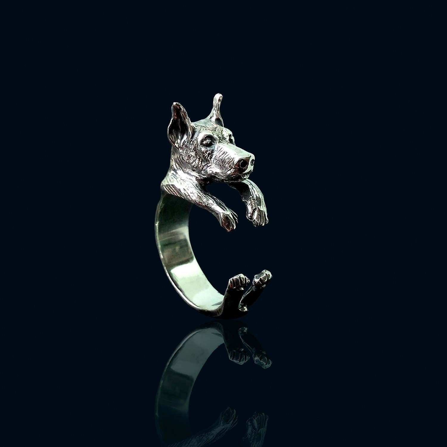 Sterling Silver Doberman Ring Doberman Pinscher Silver | Etsy