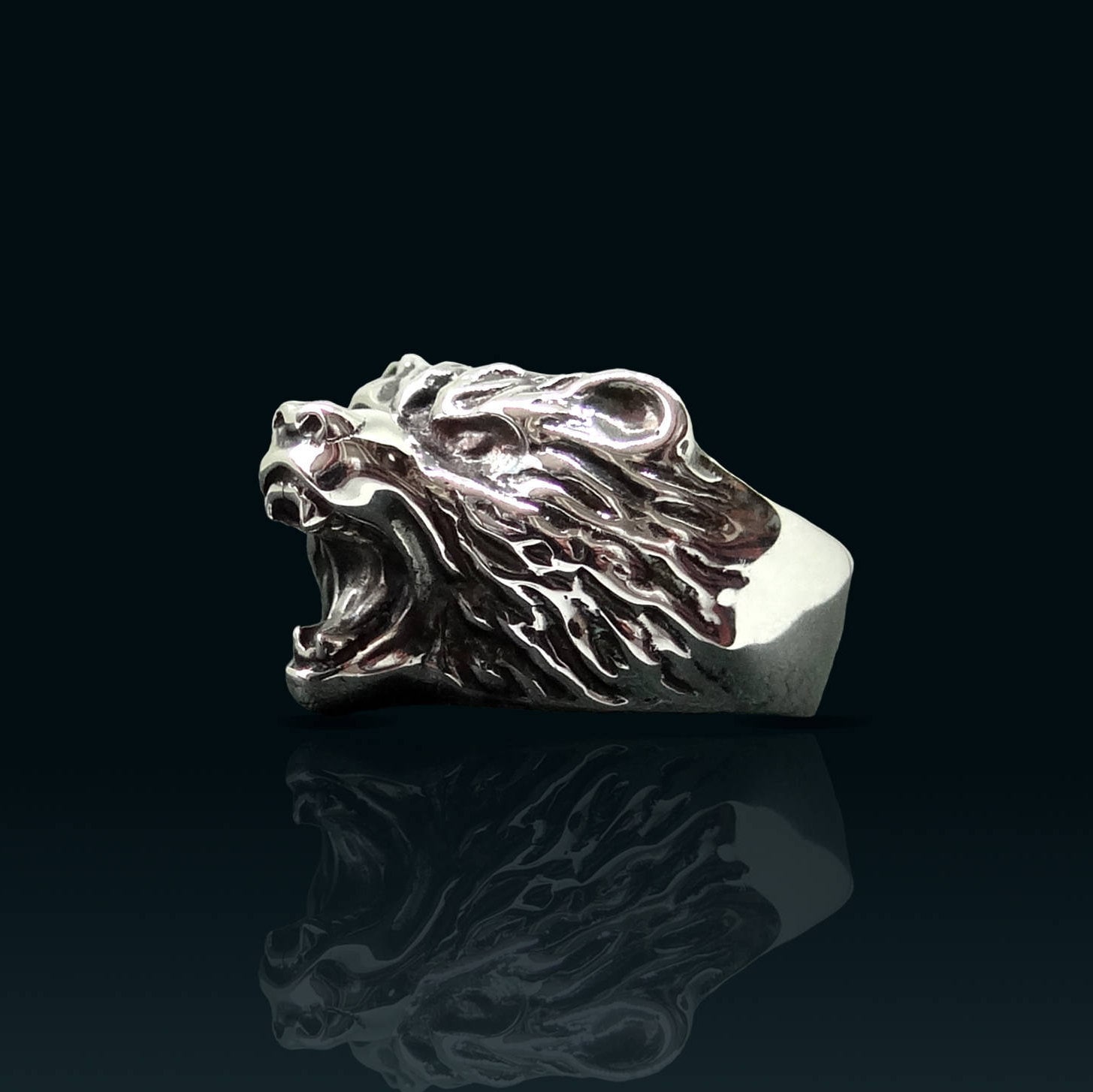 Bear Ring Sterling Silver Ring Grizzly Bear Bear Jewelry - Etsy UK