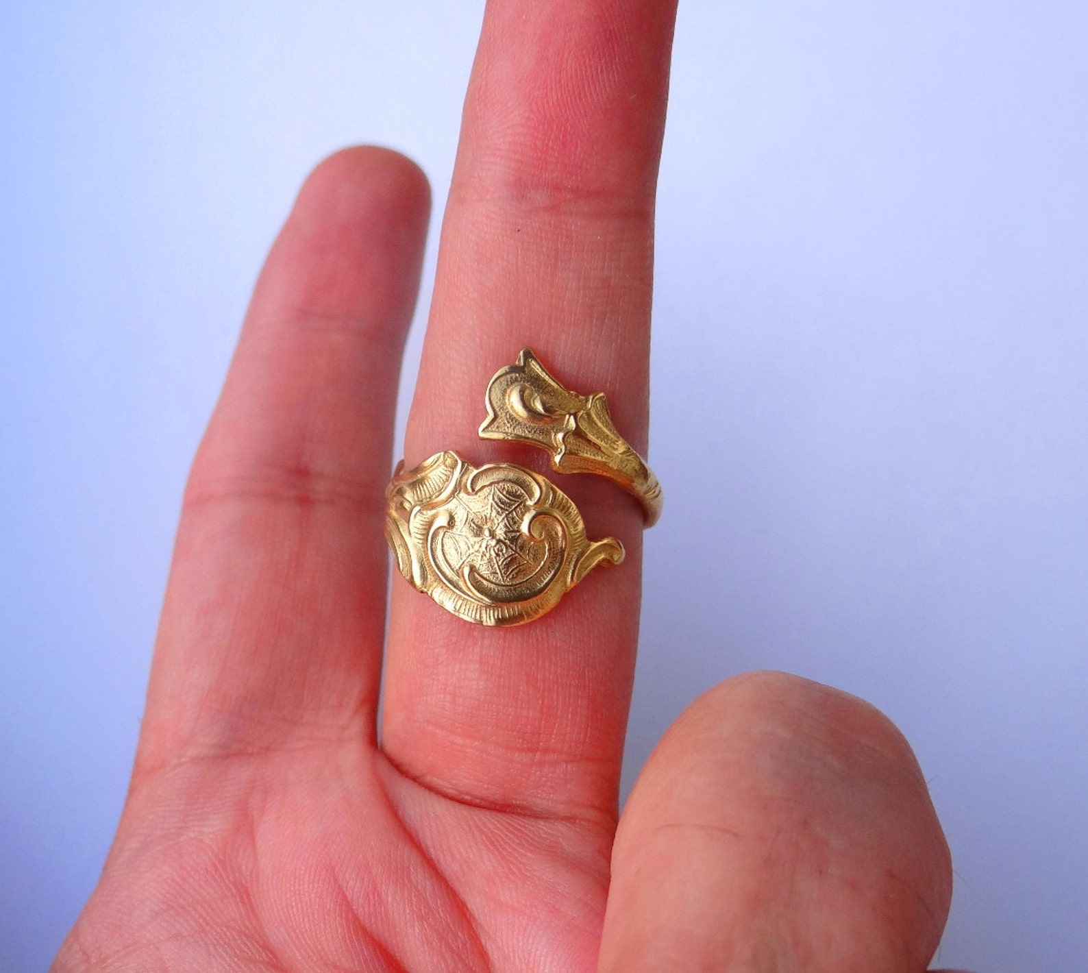 Gold Ring Gold Plated Ring Sterling Silver Ring Spoon Ring | Etsy