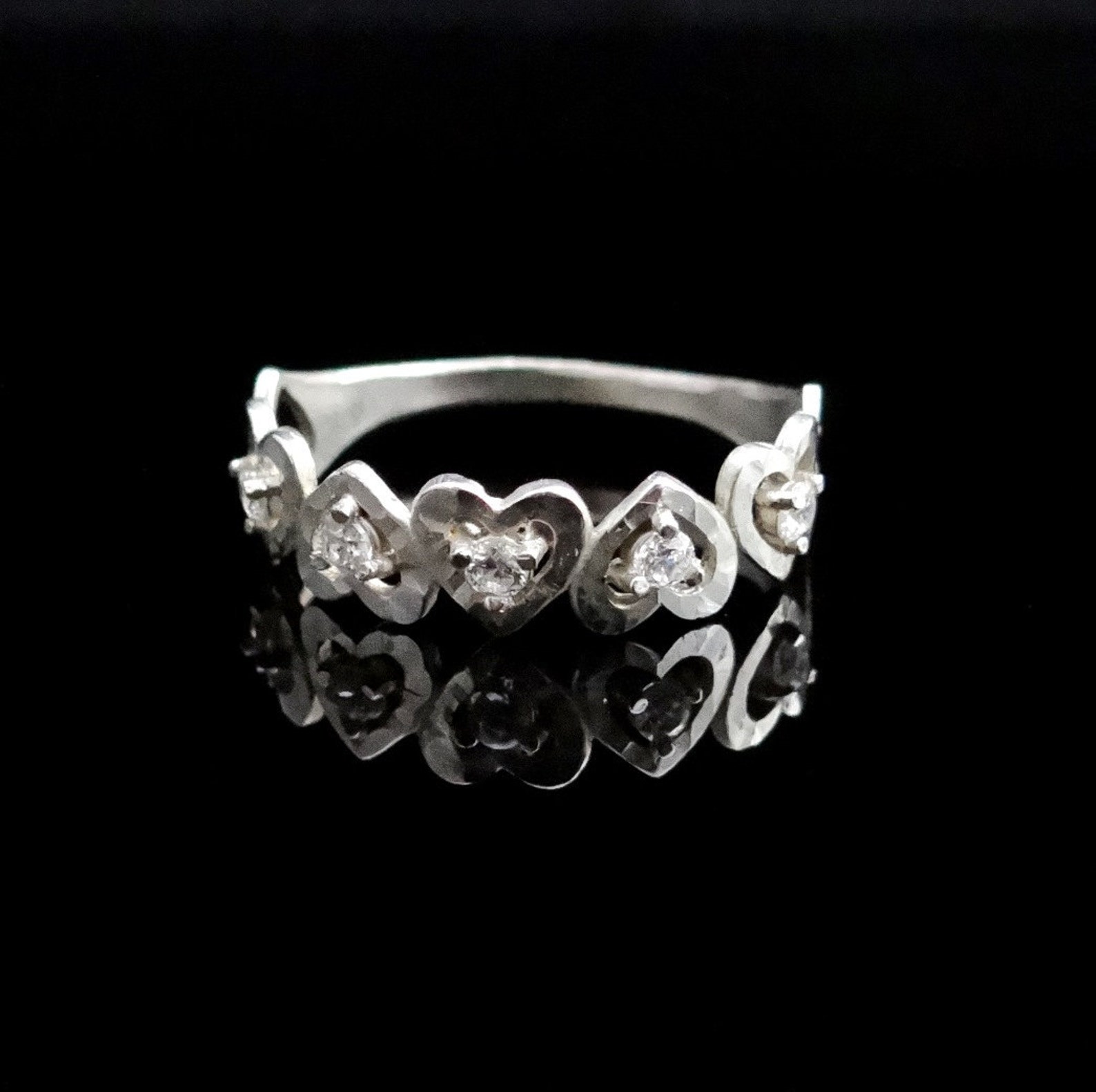 Sterling Silver LOVE RING With Cubic Zirconia White Zirconia - Etsy