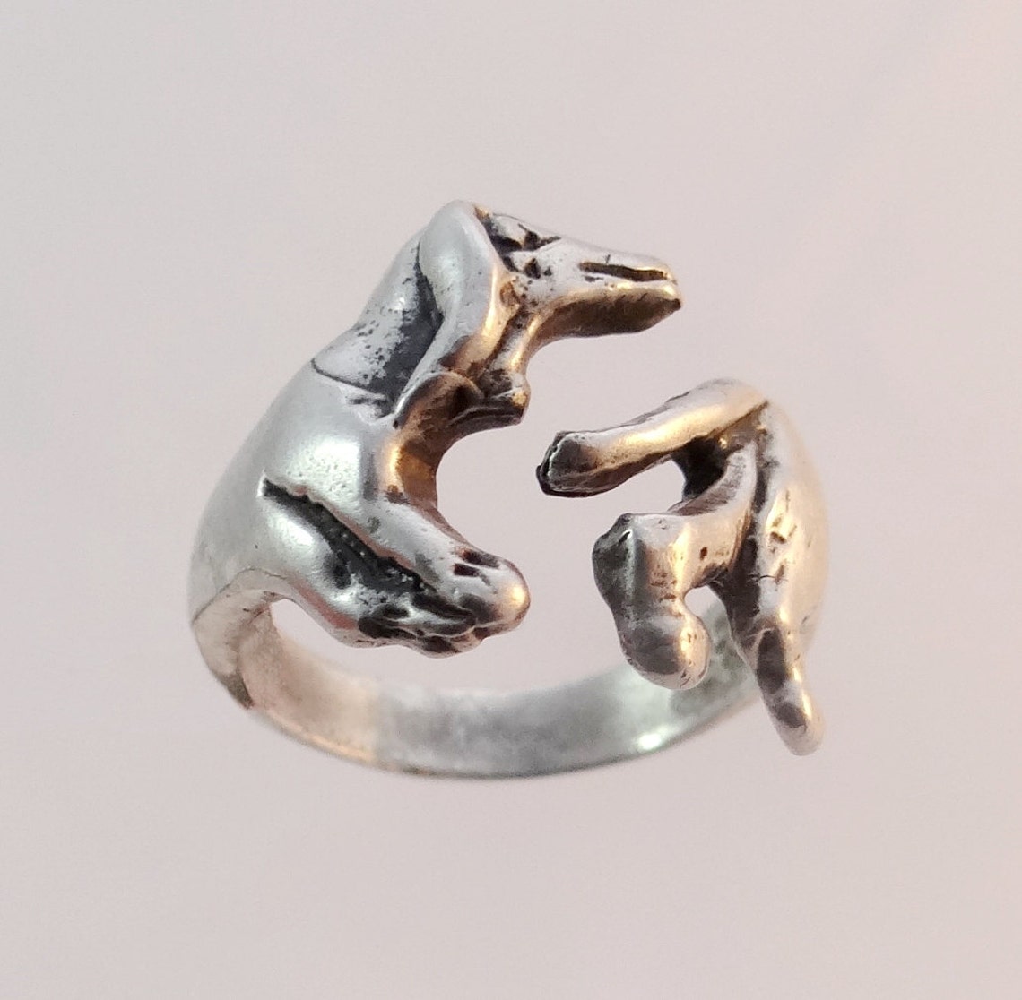 Dachshund Ring in Sterling Silver Silver Dachshund Ring | Etsy