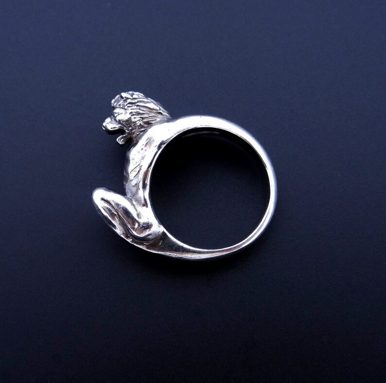 Sterling Silver Lion Ring Lion Man Lion Lion King Power - Etsy
