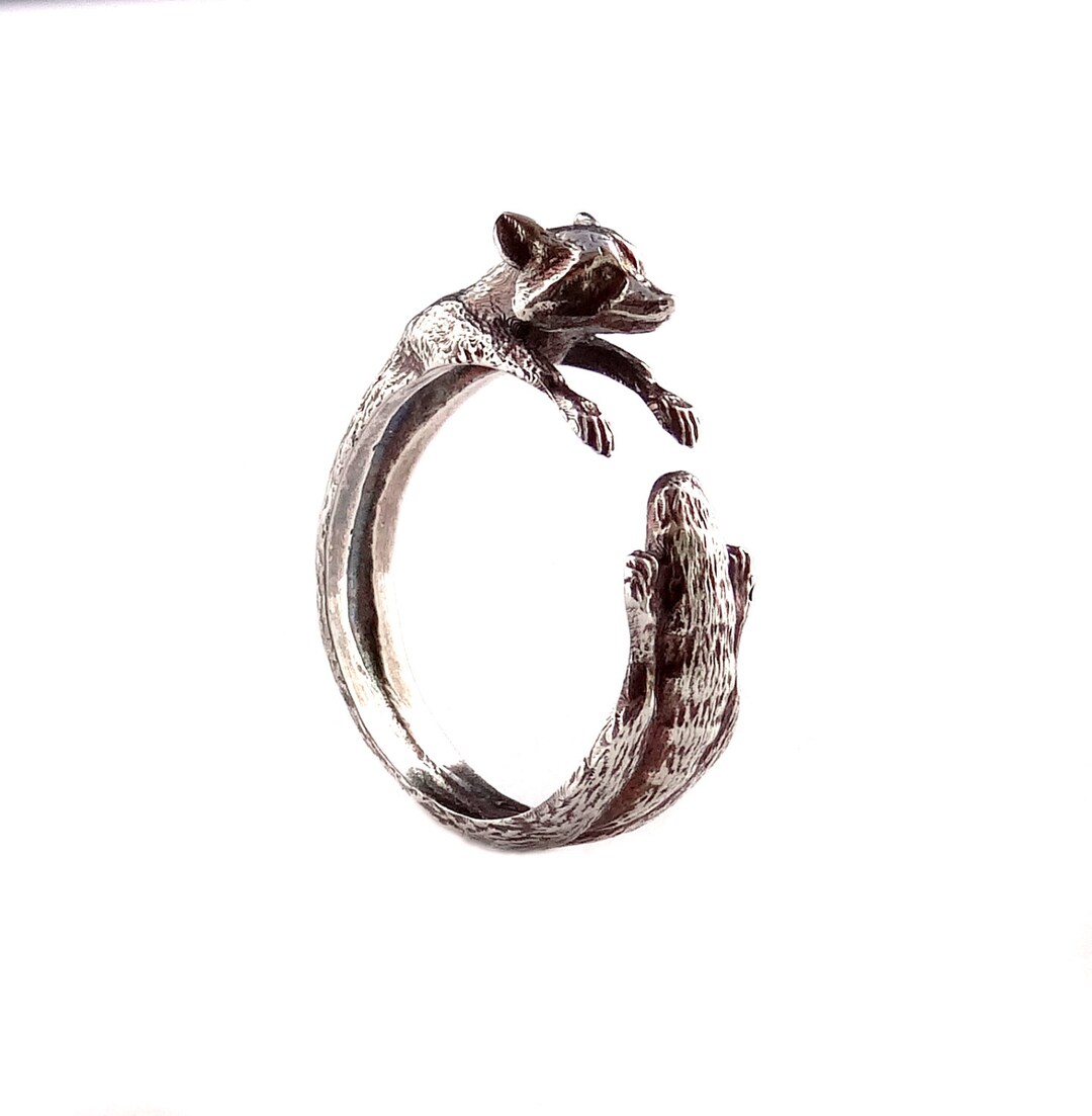 Raccoon Ring, Minimalist Ring, Raccoon Jewelry, Animal Ring, Animal ...
