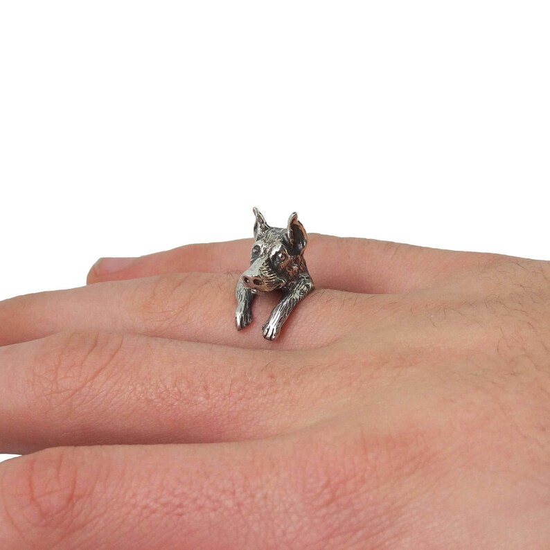 Sterling Silver Doberman Ring Doberman Pinscher Silver | Etsy