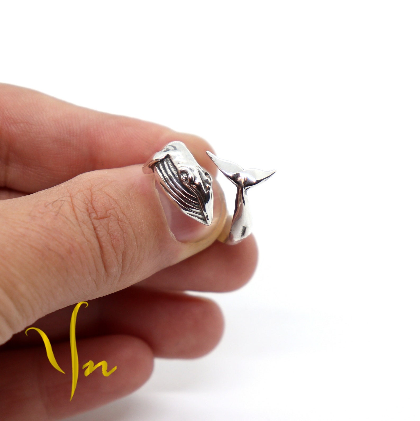 Silver Whale Ring Sterling Silver Adjustable Ring Whale - Etsy