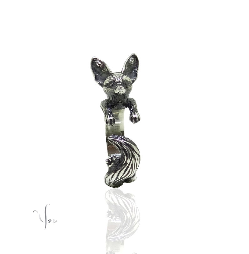 Fennec Fox Ring in Sterling Silver Silver Fox Ring - Etsy