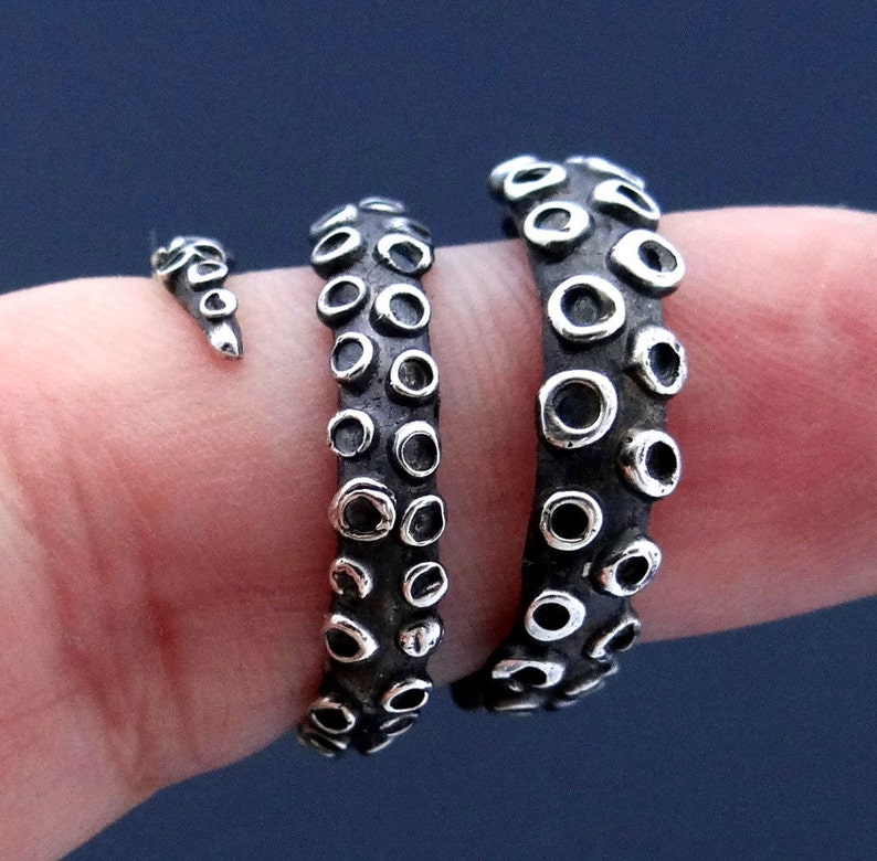 Octopus Ring in Sterling Silver Tentacle Ring Octopus - Etsy