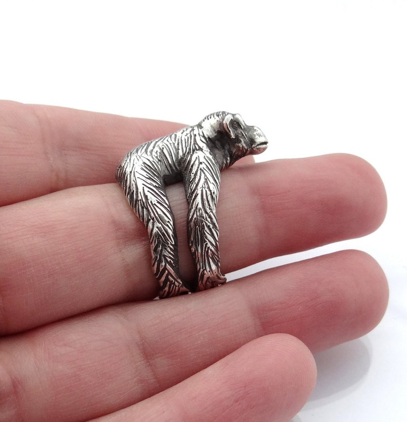 Sterling Silver Chimpanzee Ring Monkey Ring Silver Ring - Etsy