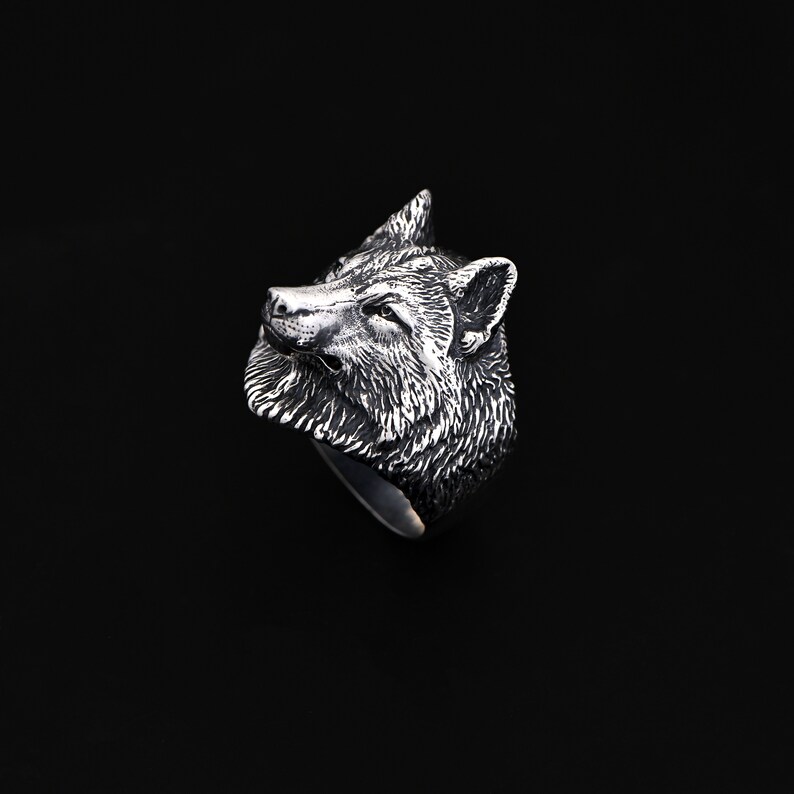 Wolf Ring Men Wolf Ring Silver Wolf Ring Women Sterling - Etsy