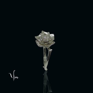 Silver Rose Ring, Handmade Silver Flower Ring - Etsy