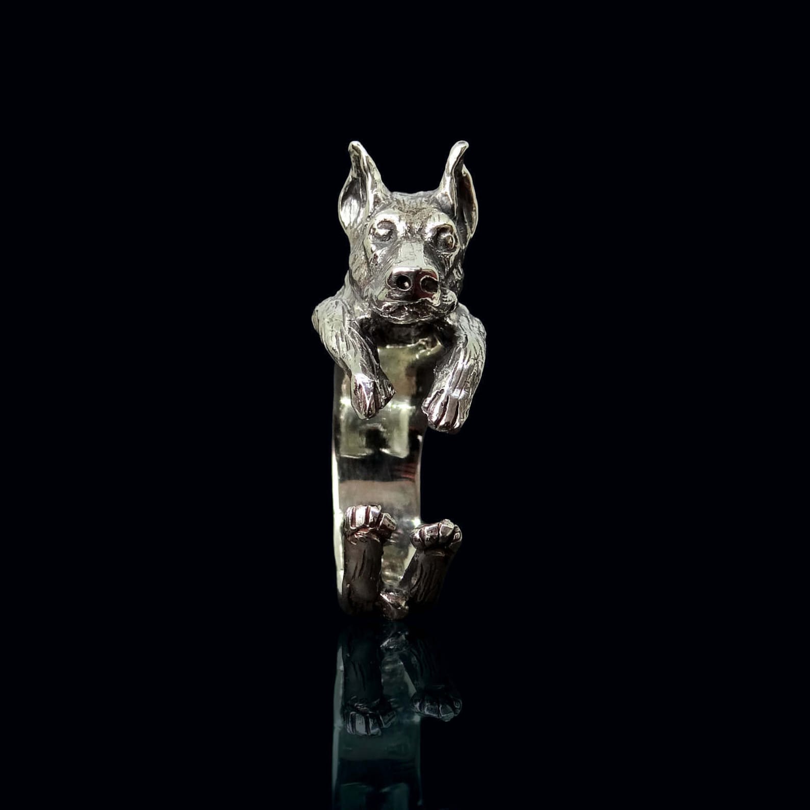 Sterling Silver Doberman Ring Doberman Pinscher Silver | Etsy