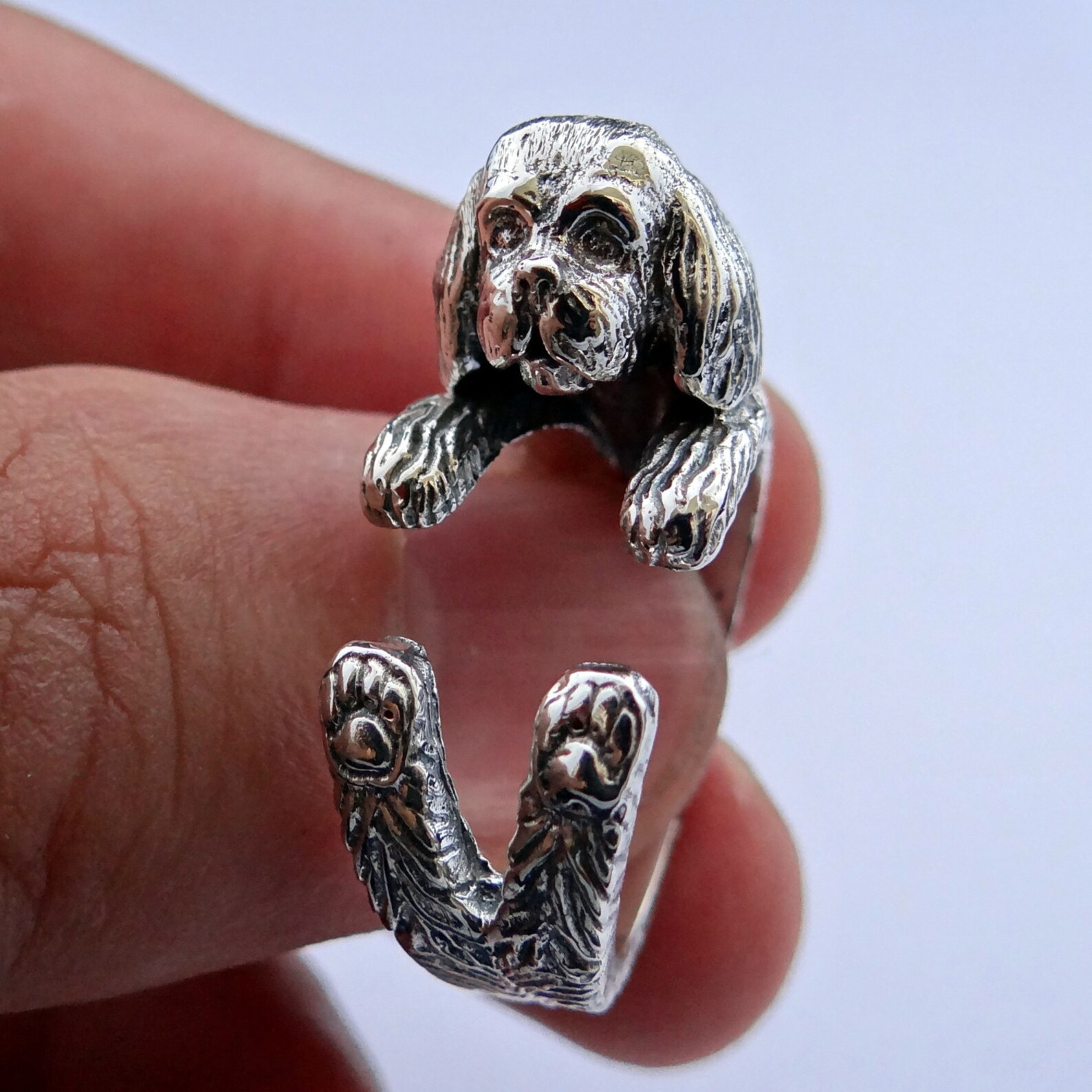Shih Tzu Ring Silver Ring Sterling Silver Shih Tzu Jewelry | Etsy