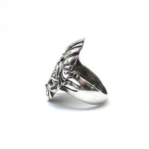 Mask Ring in Sterling Silver, Handmade Silver Ring, 925 Sterling Silver ...