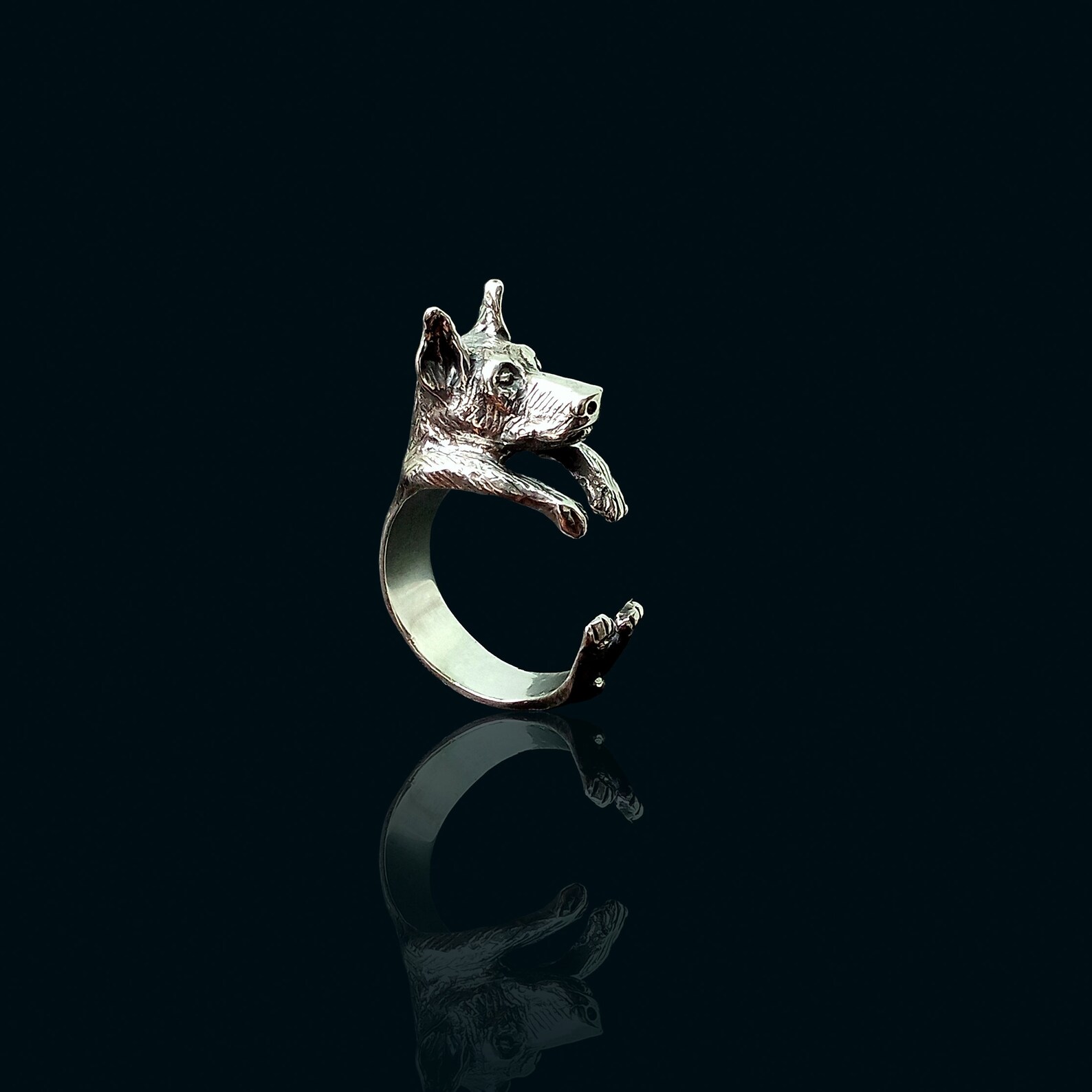 Sterling Silver Doberman Ring Doberman Pinscher Silver - Etsy